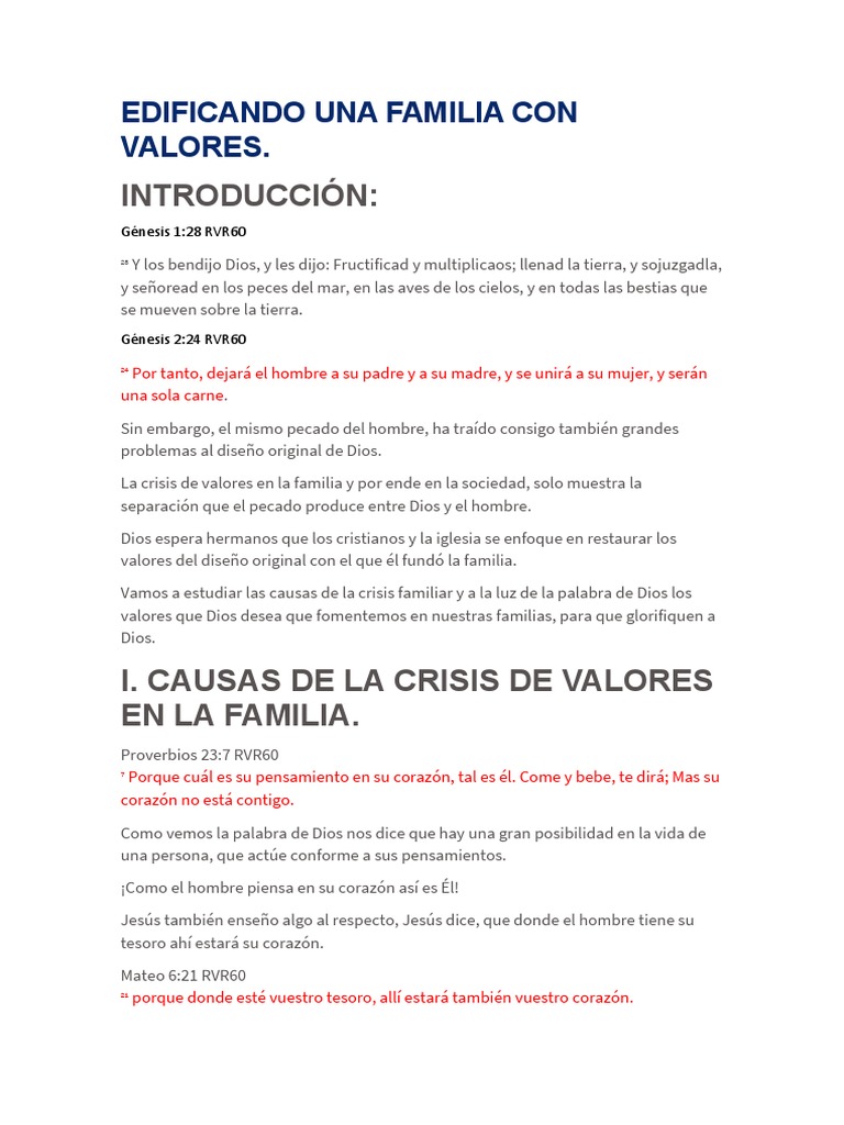 Edificando Una Familia Con Valores | PDF
