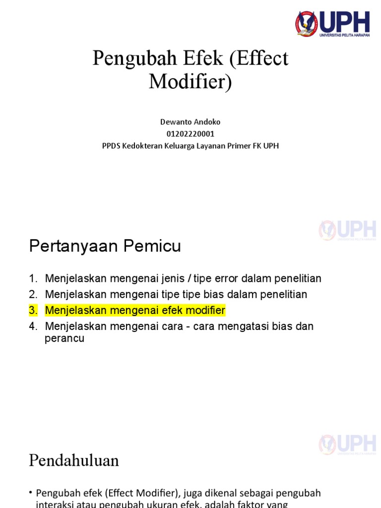 Effect Modifier (Pengubah Efek) - Dewanto Andoko | PDF