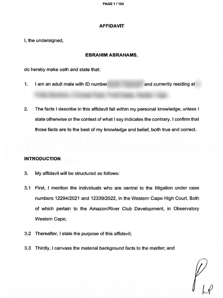 Affidavit - Ebrahim Abrahams FINAL | PDF