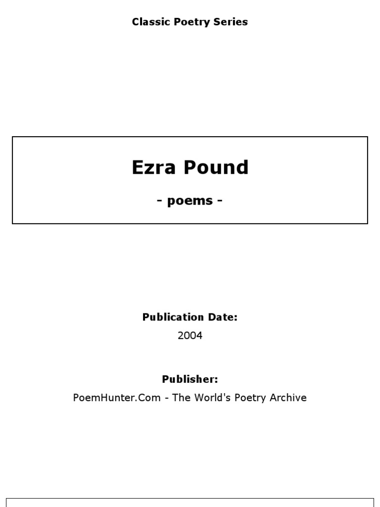 Ezra Pound Poems | PDF | Business
