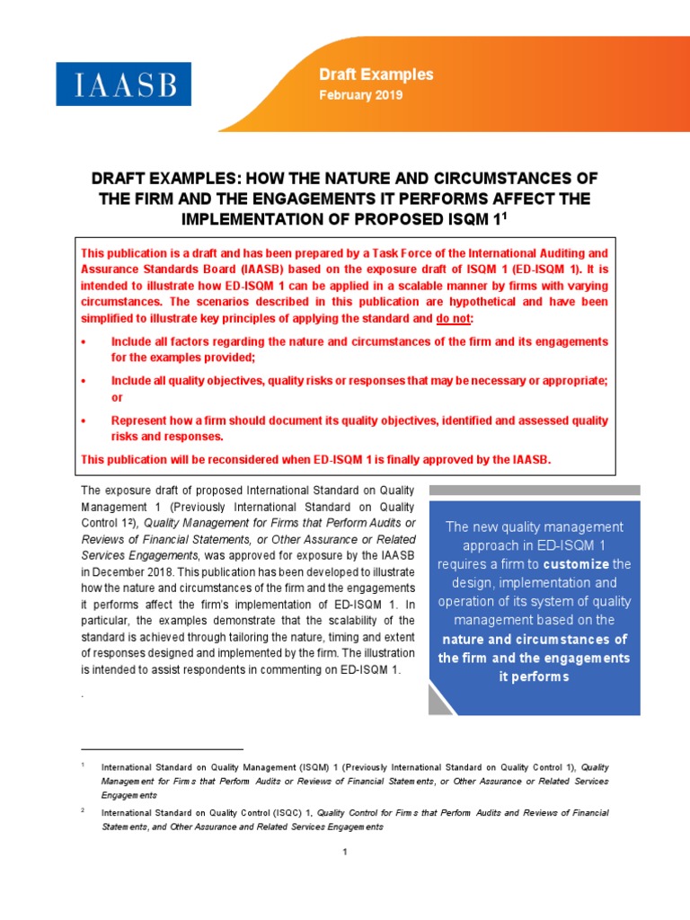 IAASB Practical Example Proposed ISQM 1 | PDF