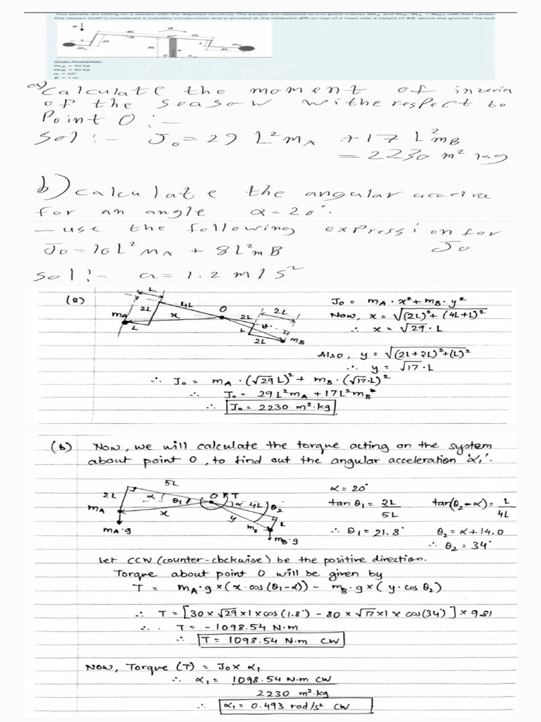 Seesaw Problem Mech1 | PDF