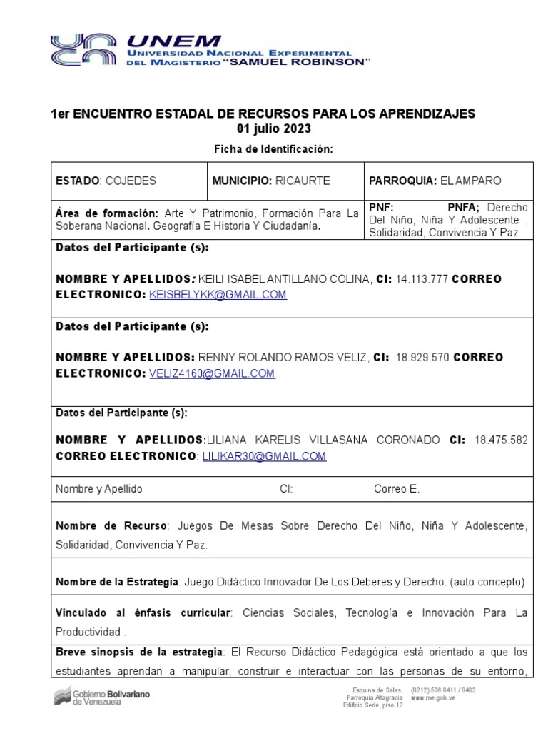 Ficha de Recurso para Los Aprendizaje | PDF