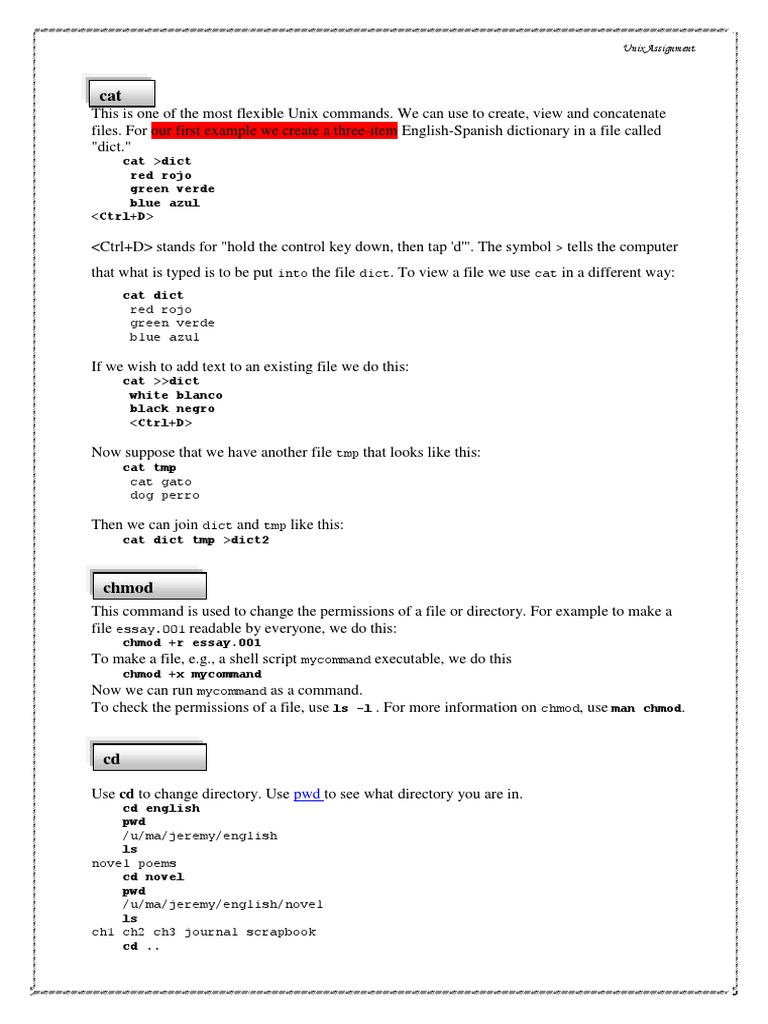 Unix Commands | PDF Unix Commands | PDF