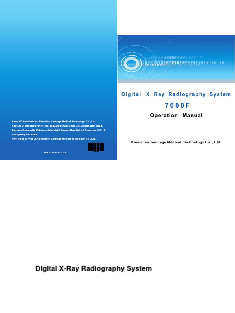 Apollo Series 7000F User's Manual | PDF | X Ray | Radiography