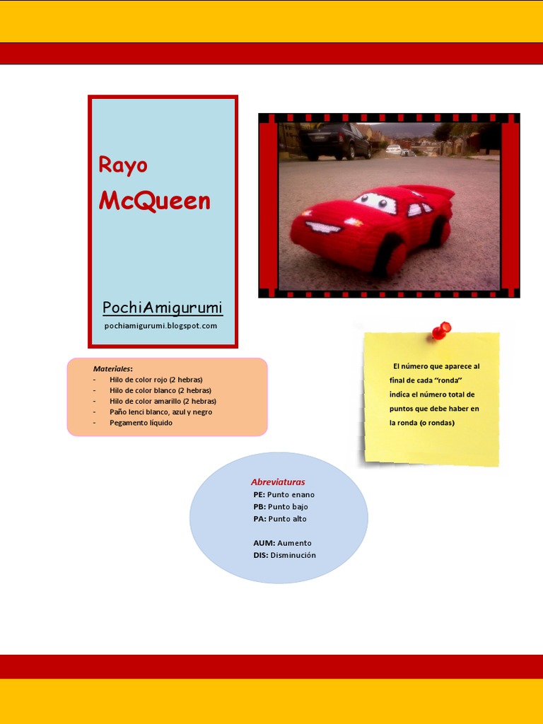 Auto Cars Rayo McQueen | PDF