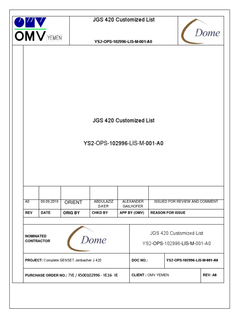 Ys2 Ops 102996 Lis M 001 A0 | PDF