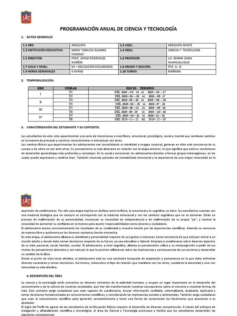 Programacion 5° A - B Cyt - Ignacio Alvarez Thomas | PDF | Ingenieria ...