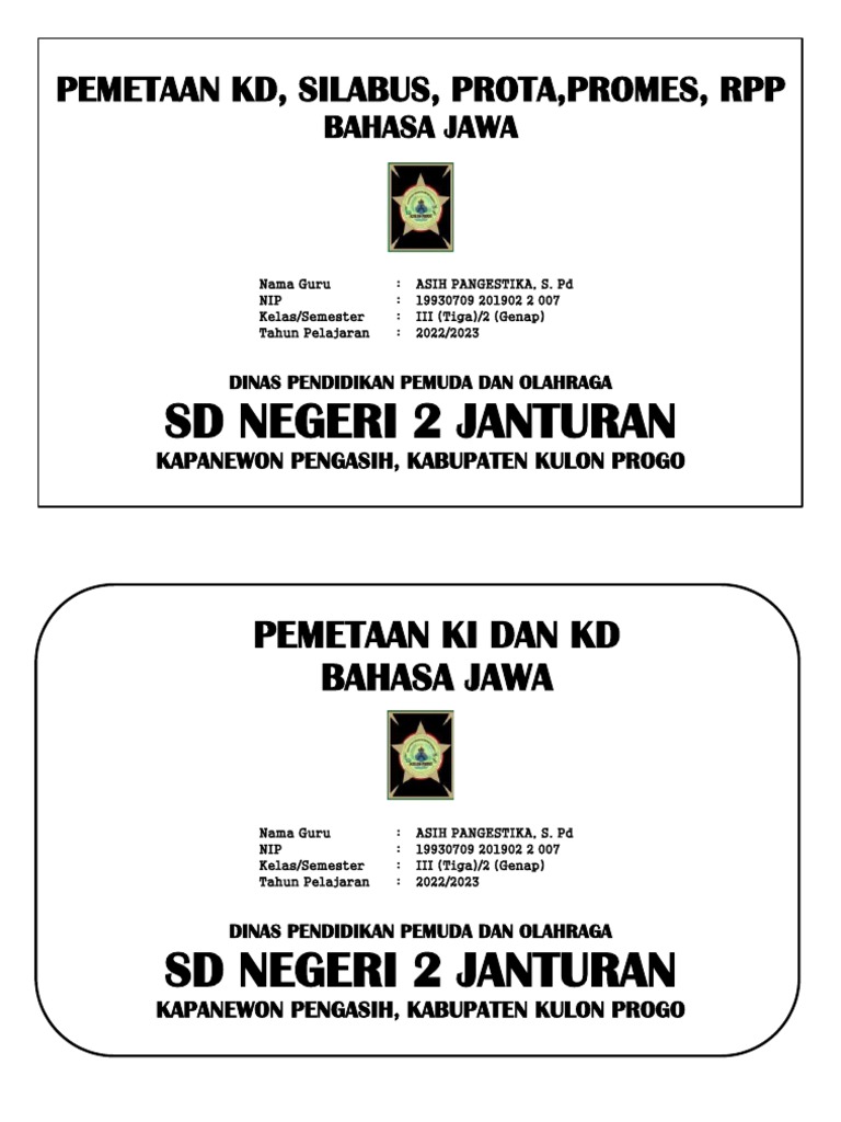 RPP Bahasa Jawa Kelas 3 K13 | PDF | Seni & Disiplin Bahasa