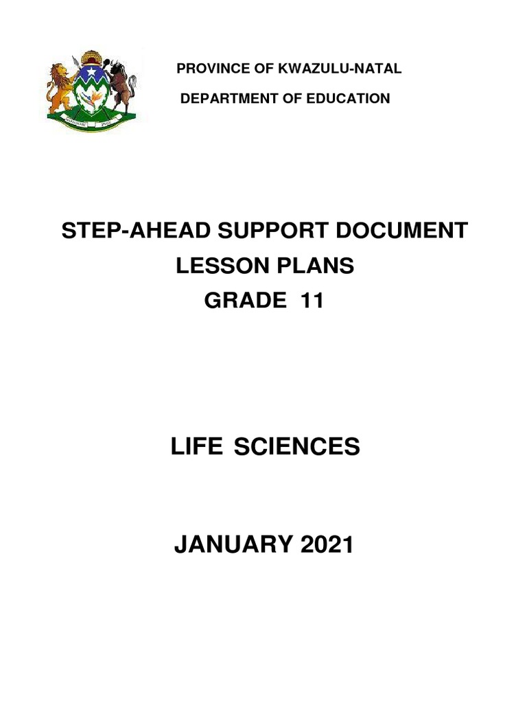 Step-Ahead Support Document Lesson Plans Grade 11: Life Sciences | PDF