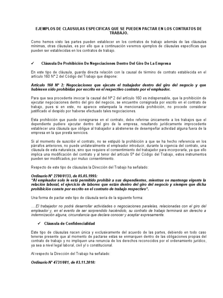 Ejemplos de Clausulas | PDF