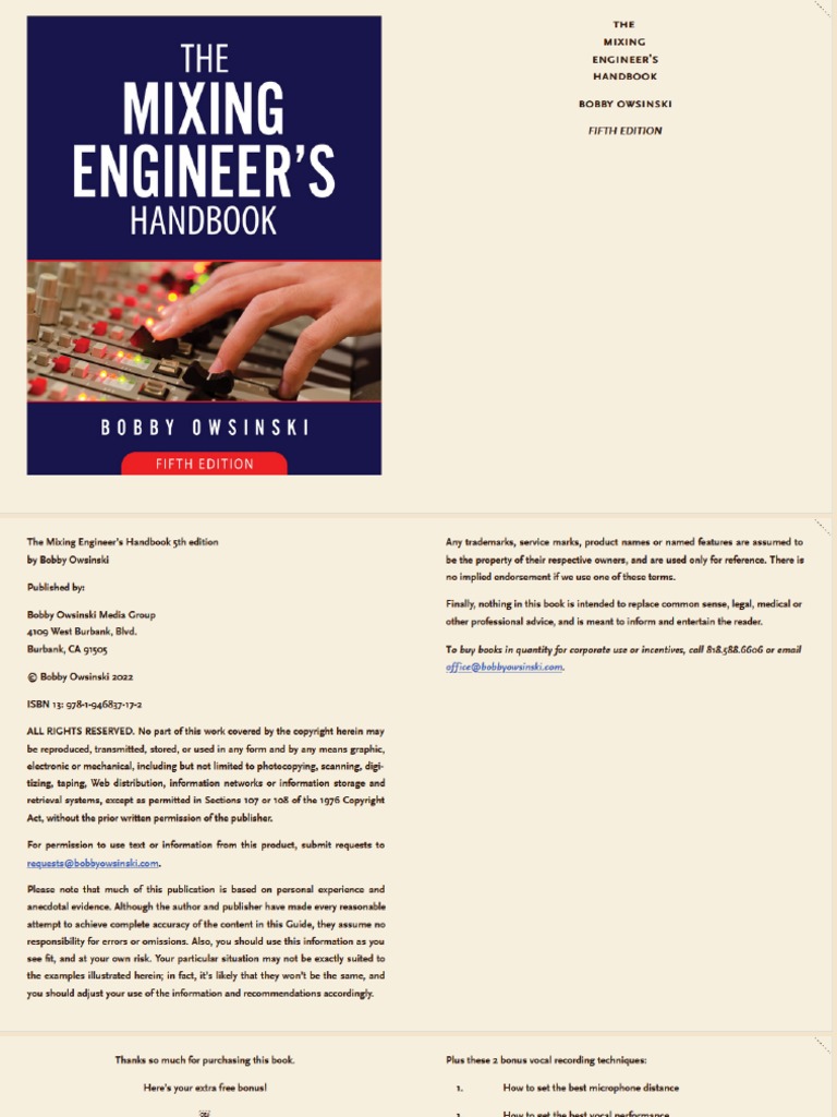The Mixing Engineer's Handbook 5thedition | PDF