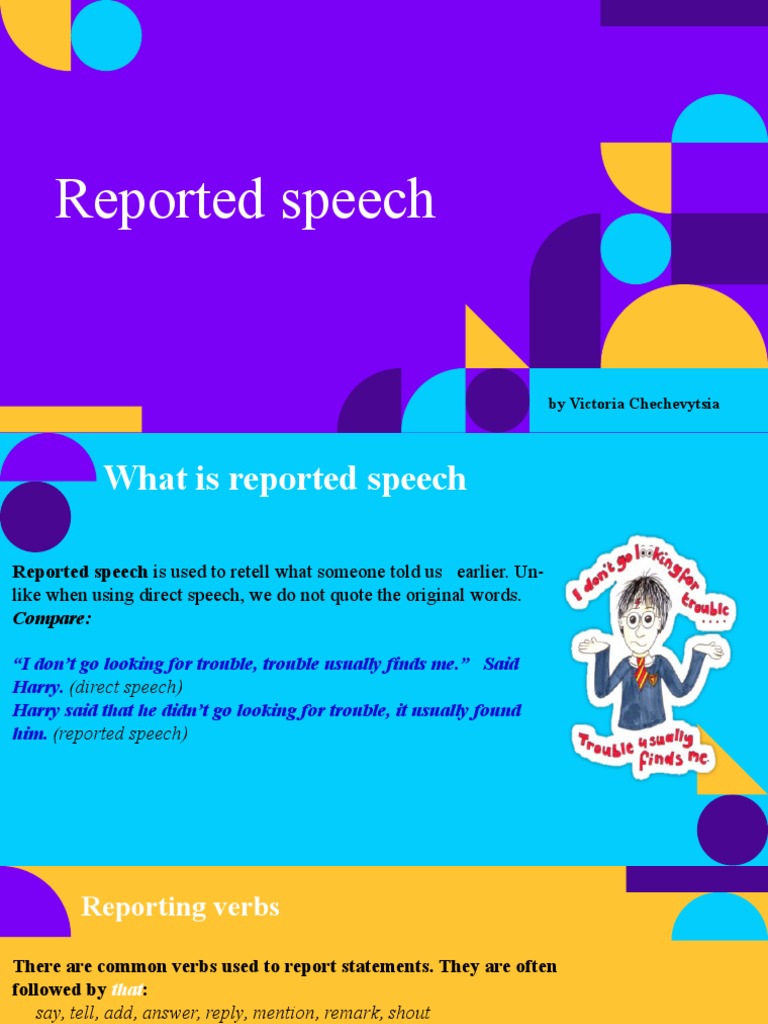 Reported Speech | PDF | Grammatical Tense | Verb