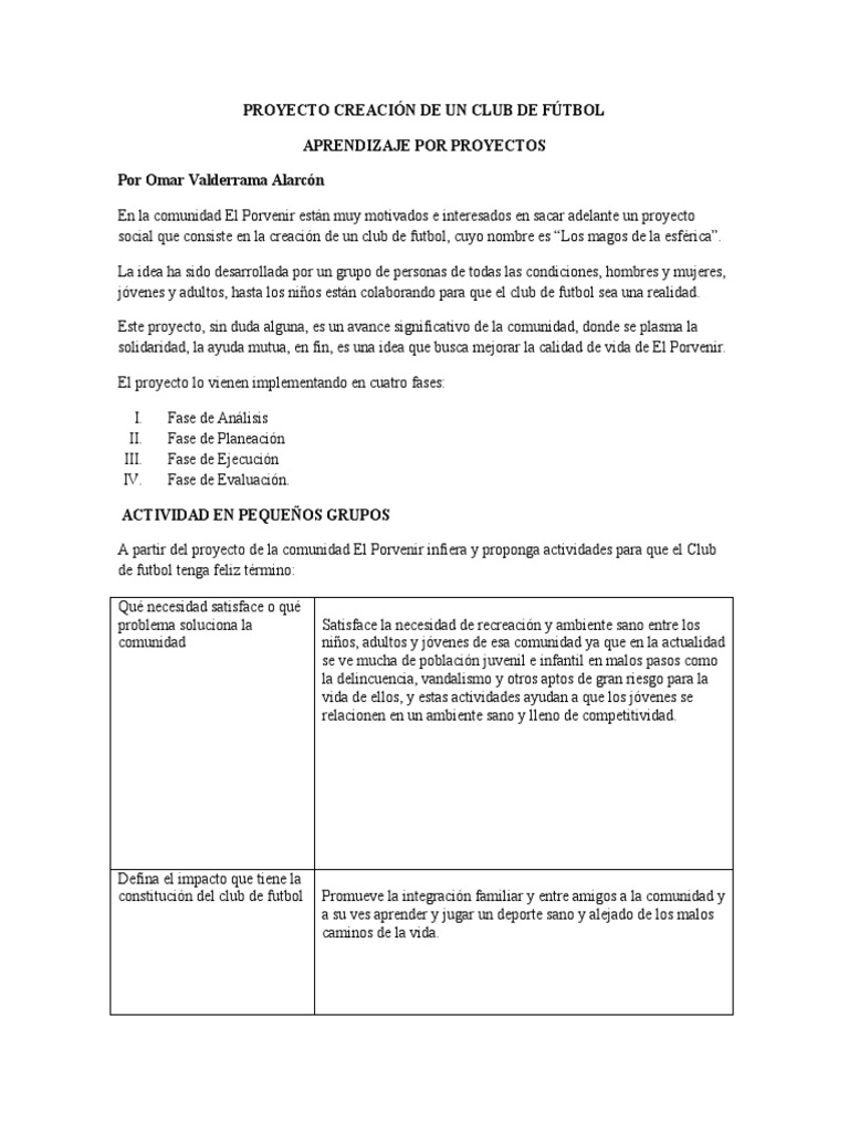 Escuela De Futbol Pdf