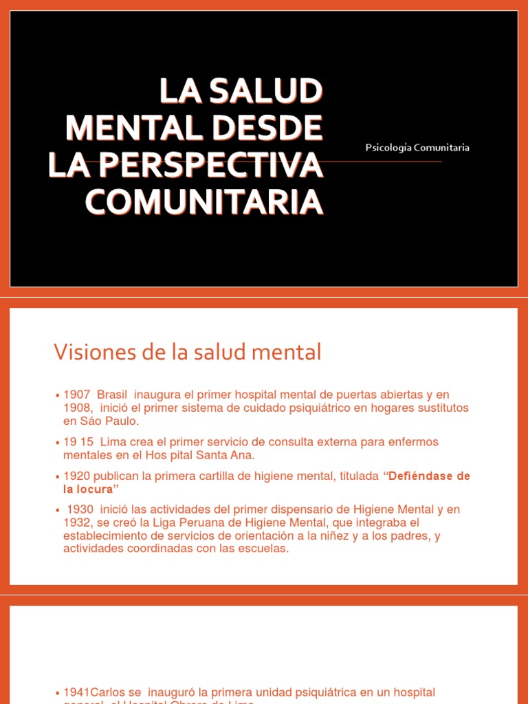 La Salud Mental Desde La Perspectiva Comunitaria | PDF | Salud mental | Mente