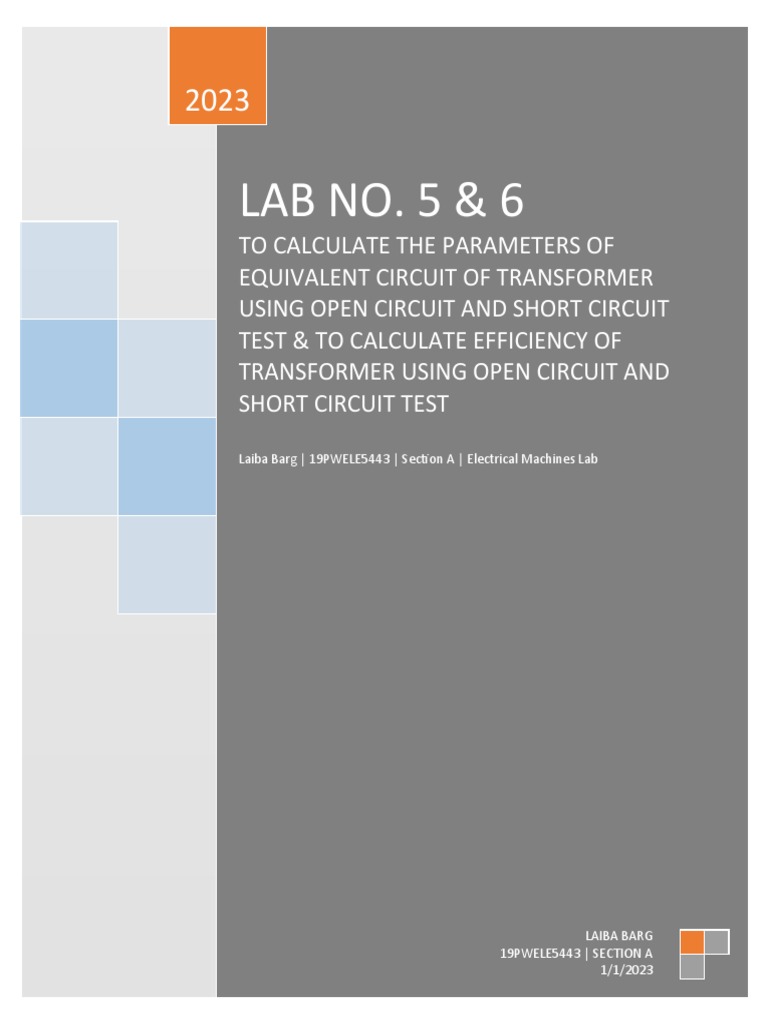 Lab No. 5 & 6 | PDF | Transformer | Electricity
