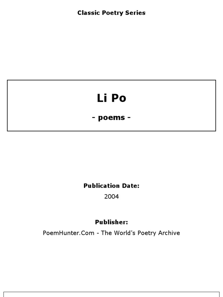 Li Po Poetry Collection 2004 | PDF | Business