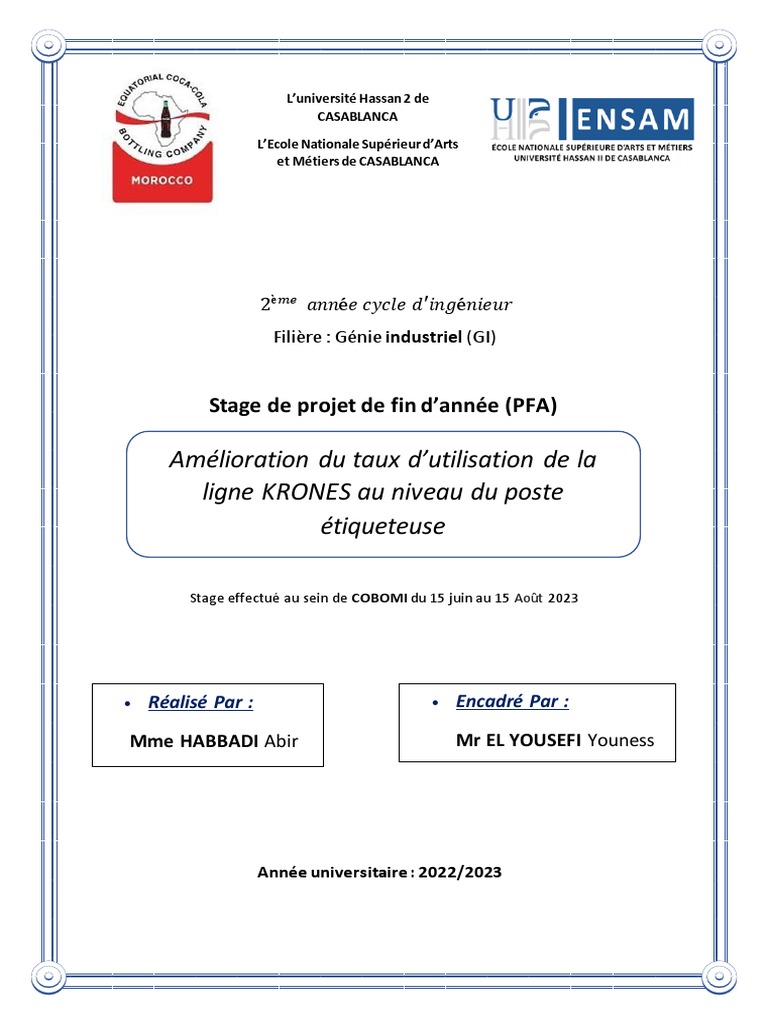 Optimisation de l'étiquetage chez COBOMI | PDF | Coca Cola | Filtration