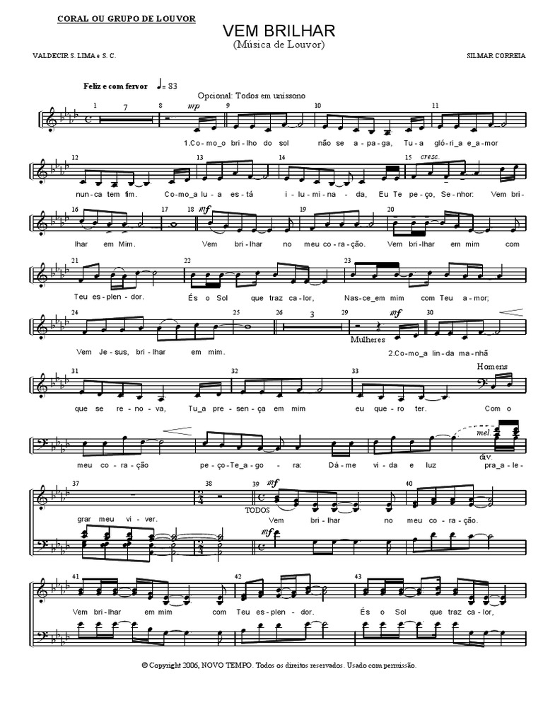 10-Vem Brilhar - Coral | PDF