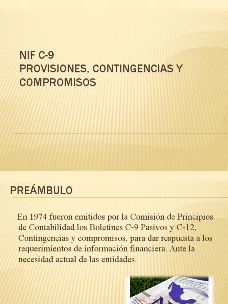 NIF C-9 | PDF | Contabilidad | Estado financiero