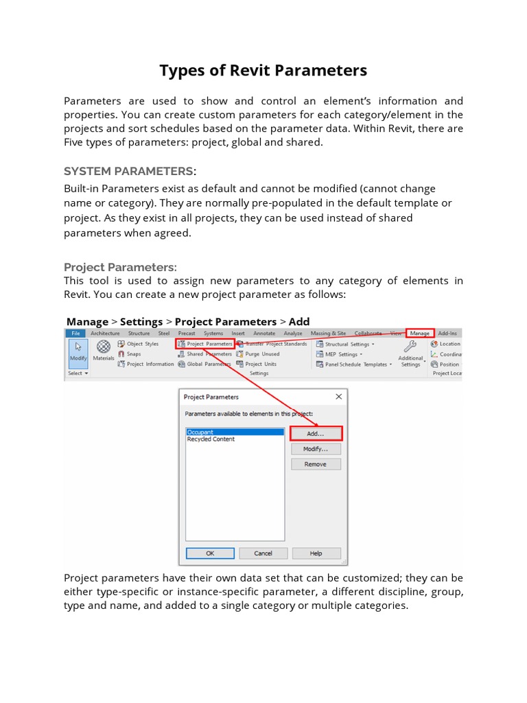 Understanding Revit Parameter Types | PDF | Parameter (Computer ...