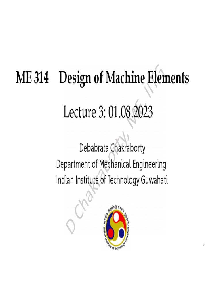 ME314 Lecture 3 01 08 2023 | PDF | Steel | Engineering Tolerance