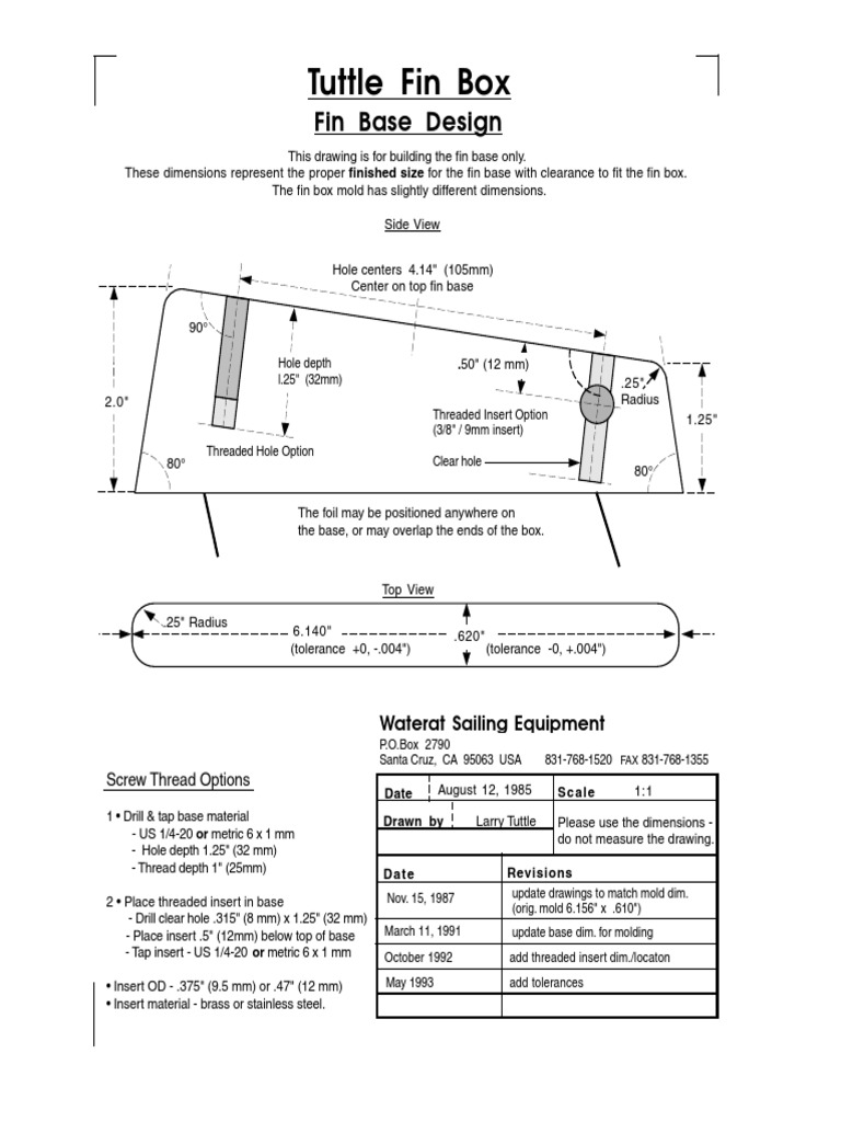 Tuttle Original Specification | PDF | Screw | Engineering Tolerance