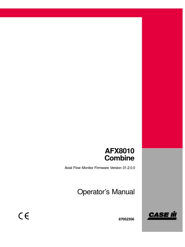 Instrukcziya Po Ekspluatacziyi Case Ih Afx 8010 Eng | PDF