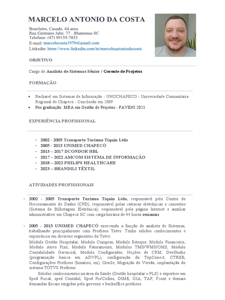 Curriculo Vitae - Marcelo Costa | PDF