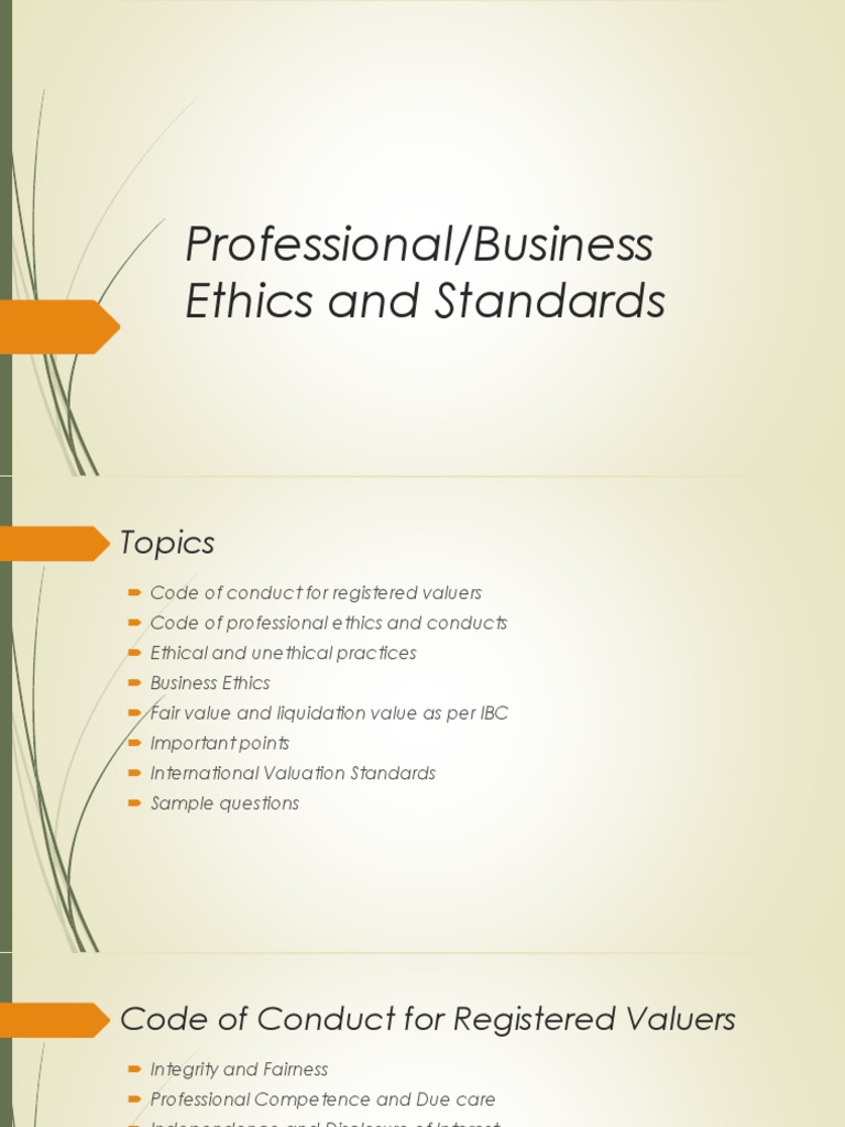 Professional Business Ethics and Standards | PDF