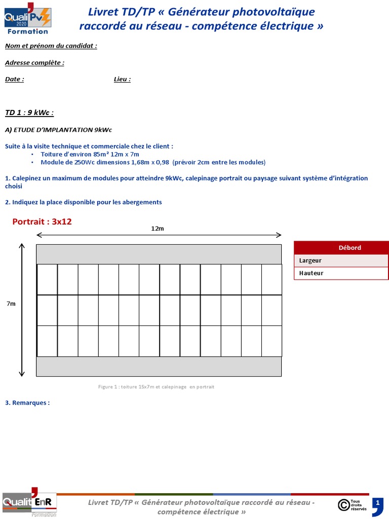 Livret TD - TP PV Elec - Version Stagiaire - 2020 | PDF
