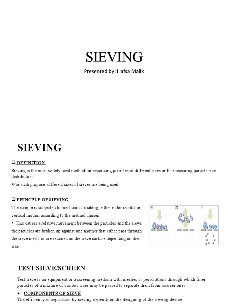 Sieving Techniques and Applications | PDF | Physical Sciences ...