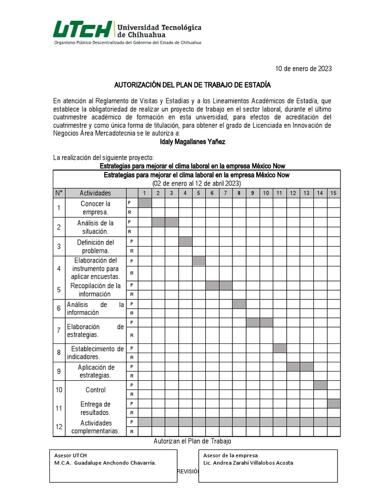 Mexiconow - PLAN DE TRABAJO-IM | PDF