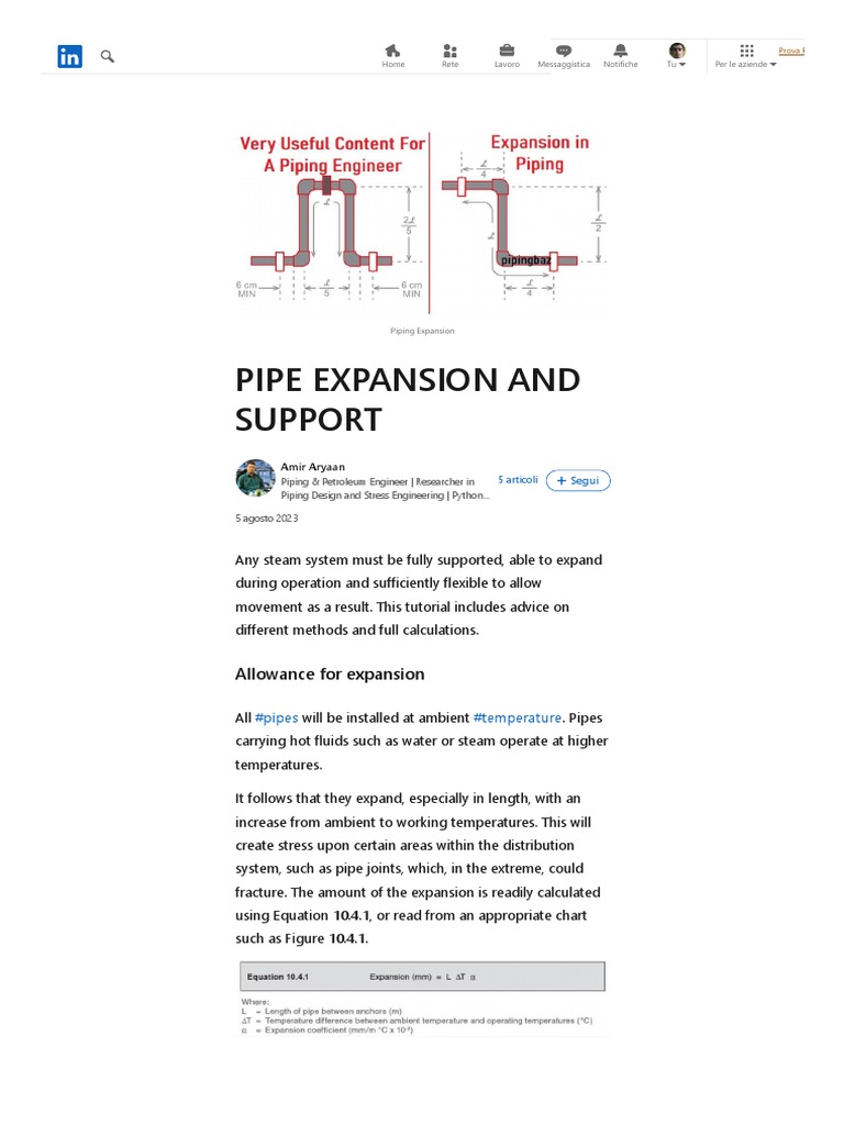 Pipe Expansion and Support Guide | PDF | Pipe (Fluid Conveyance ...