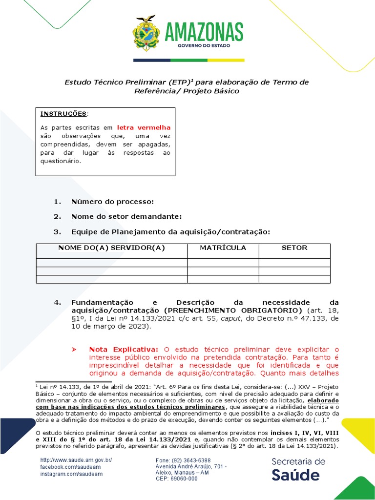 Modelo de ETP Nova Lei | PDF | Mercado (economia) | Economia