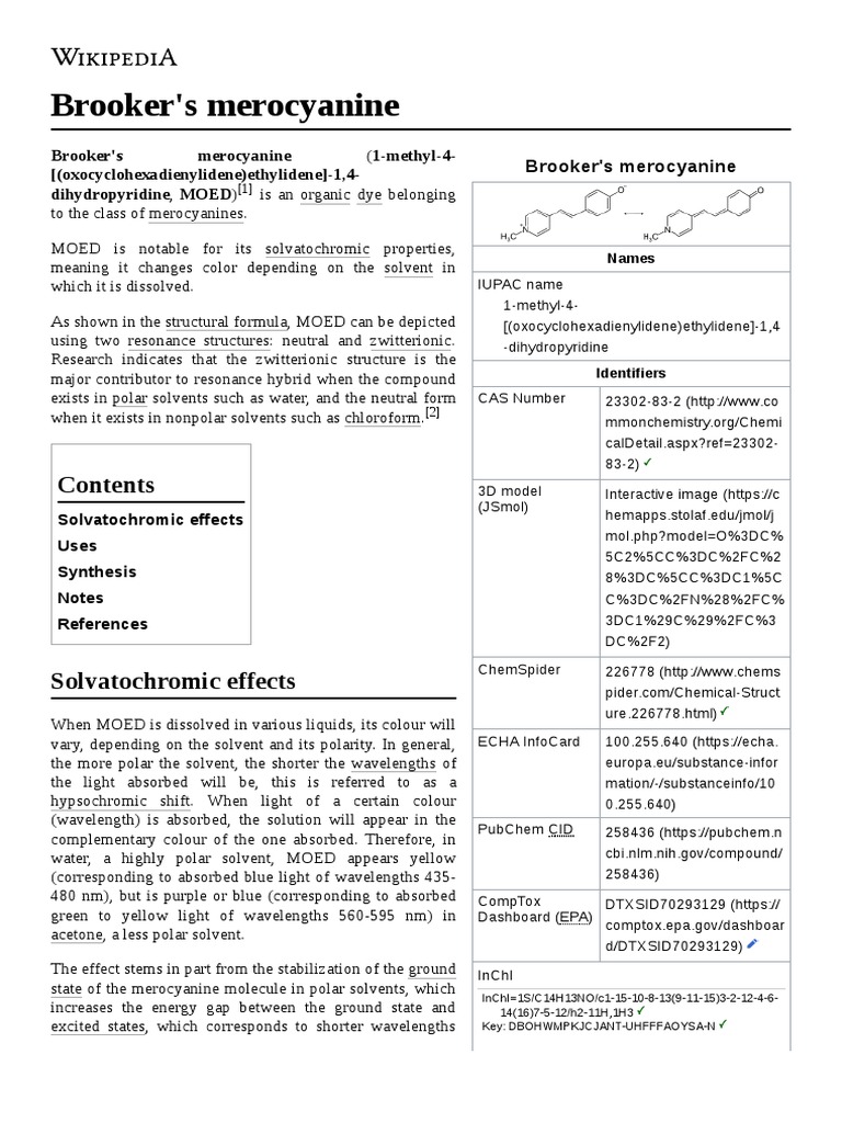 Brooker's Merocyanine | PDF