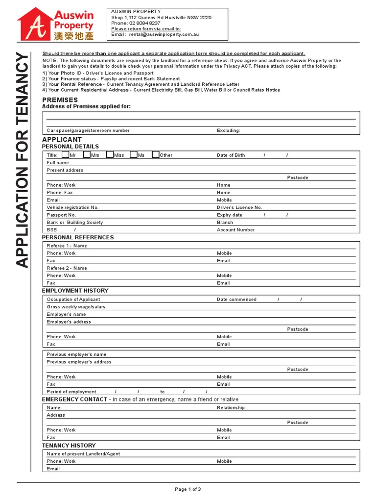 Application Form | PDF | Leasehold Estate | Lease