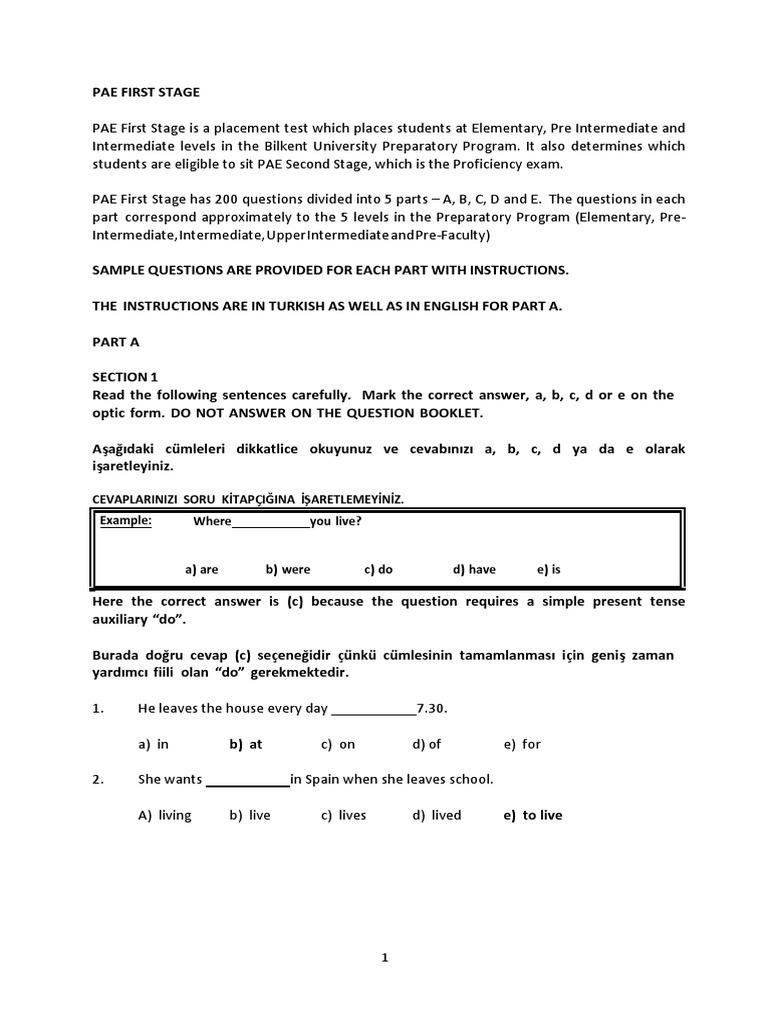 Pae Stage 1 Answer Key Pdf 