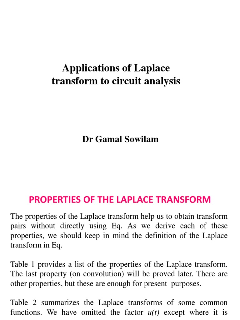 Laplace | PDF | Laplace Transform | Electrical Network