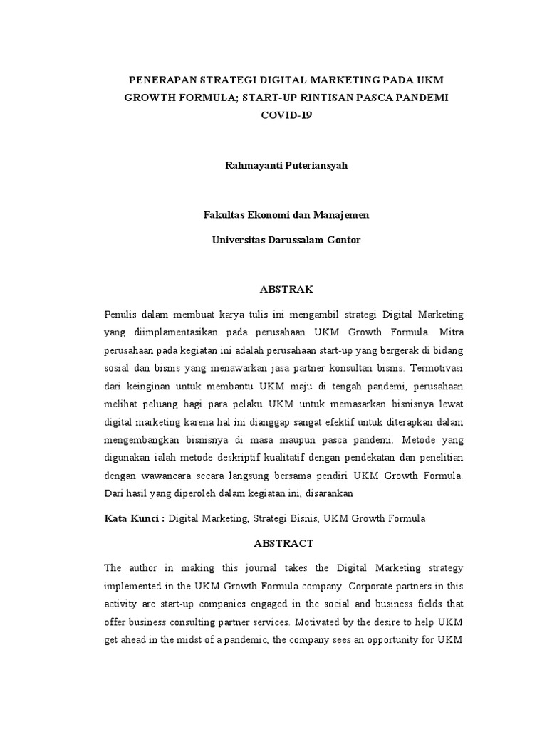 Strategi Digital Marketing untuk UKM | PDF | Bisnis