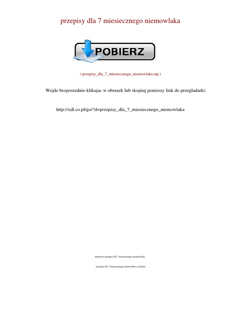 Przepisy Dla 7 Miesiecznego Niemowlaka | PDF