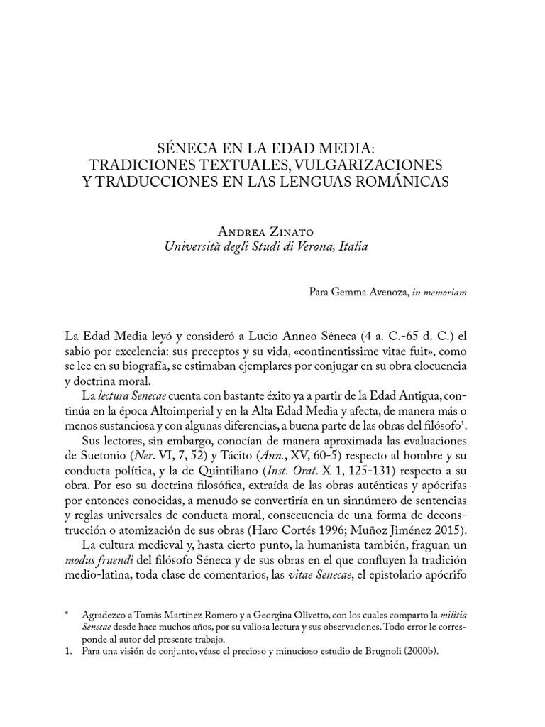 06 Zinato-1 Seneca Cilengua Traditio | PDF