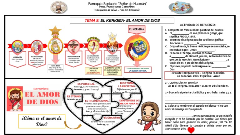 Tema 9 - El Kerigma. El Amor de Dios - Actividad para Casa | PDF