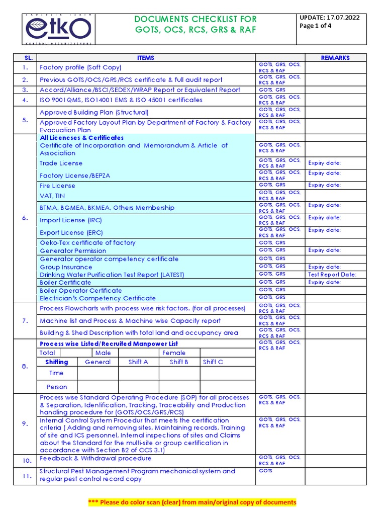 Checklist Organic PDF | PDF
