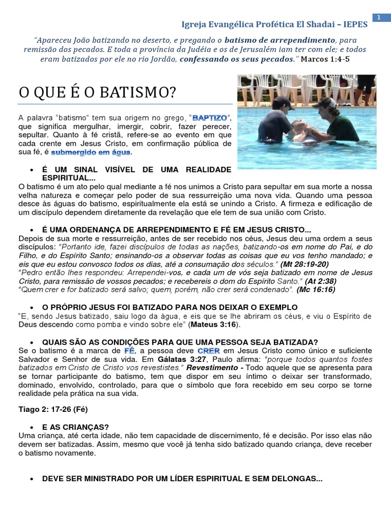 O Que É o Batismo | PDF