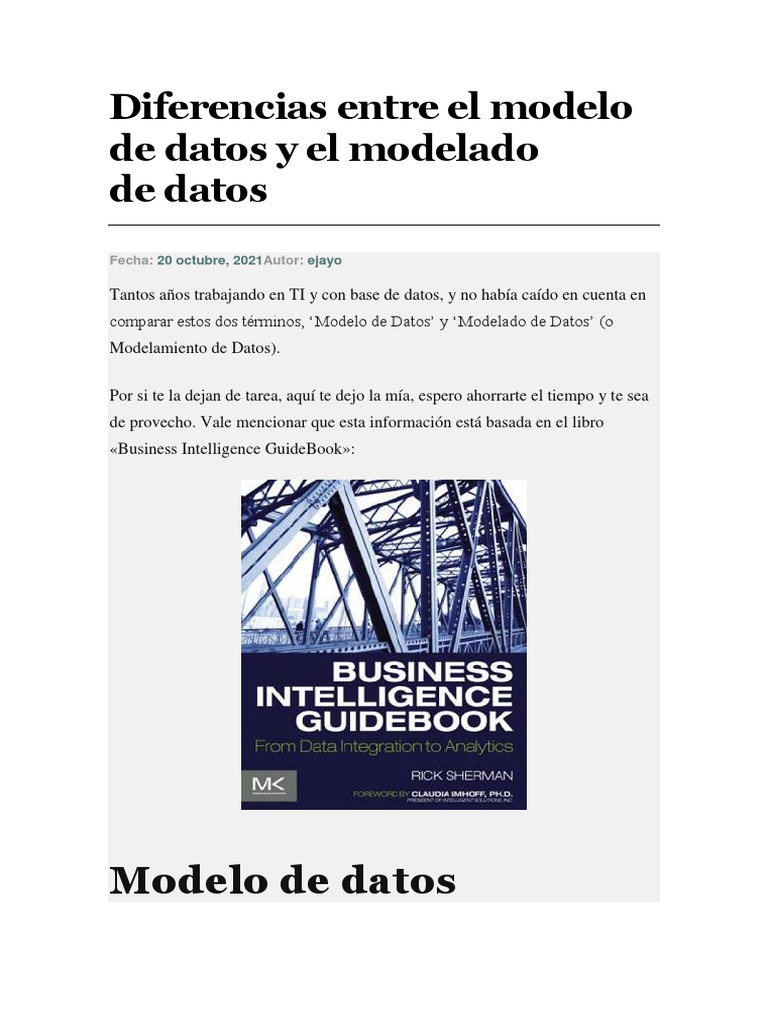 Modelo de Datos y El Modelado de Datos | PDF