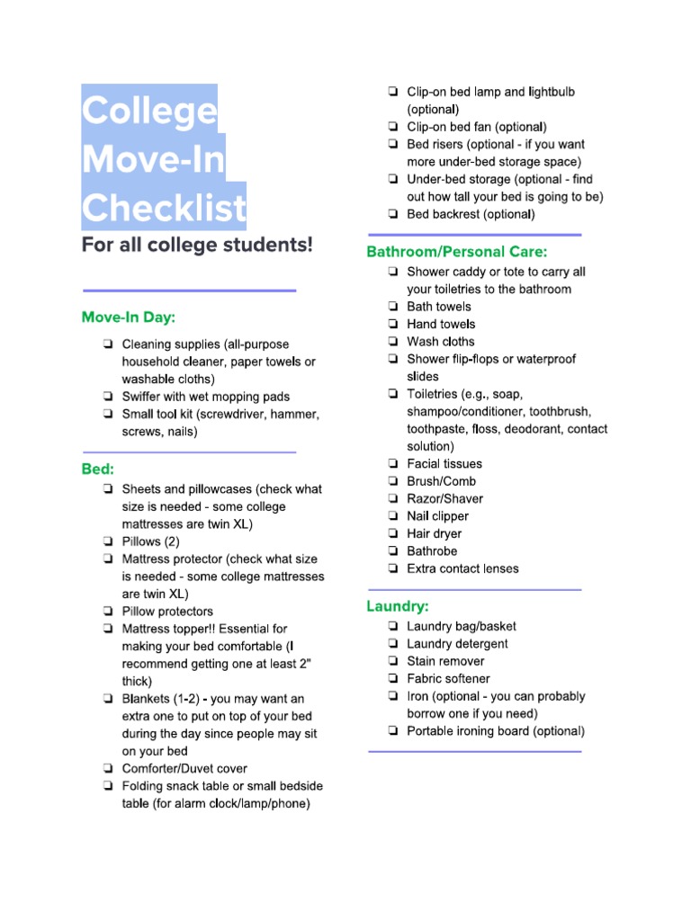 Move in List | PDF