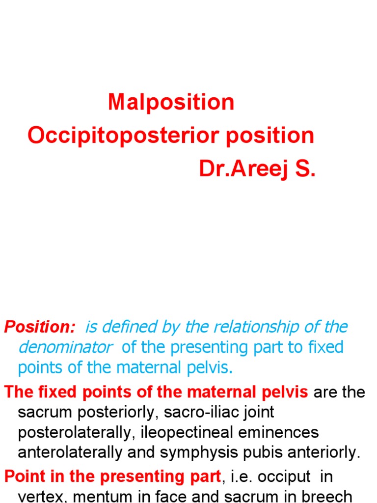 Malposition Occiput | PDF | Pelvis | Childbirth