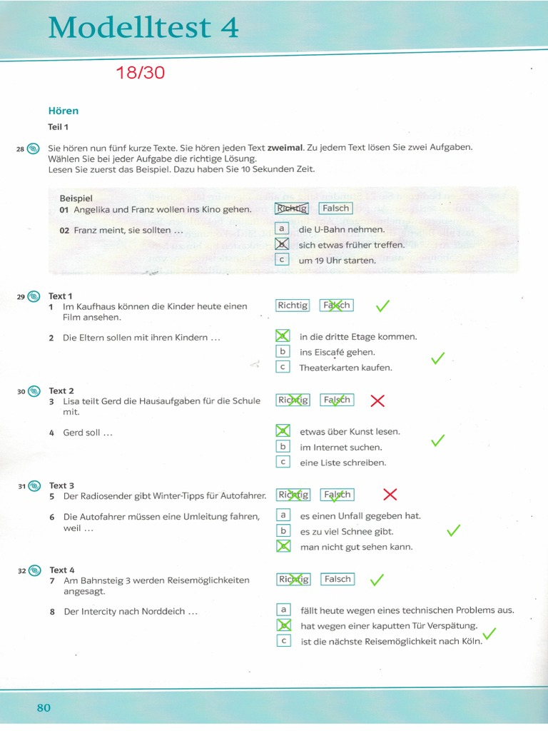 Modelltest 4 B1 Hören | PDF