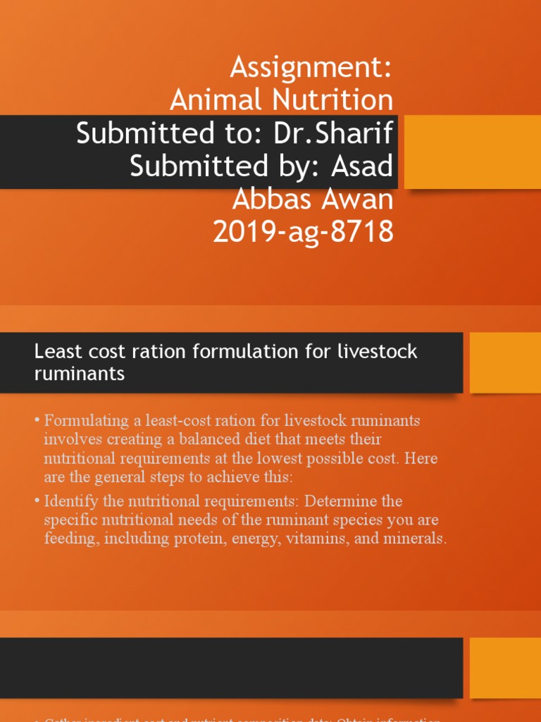 Least Cost Ration for Livestock Ruminants | PDF | Business | Technology ...